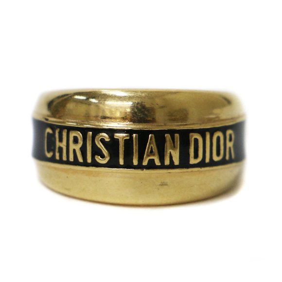 Dior | Jewelry | Christian Dior Ring Gold Black Code Code Metal Gp ...